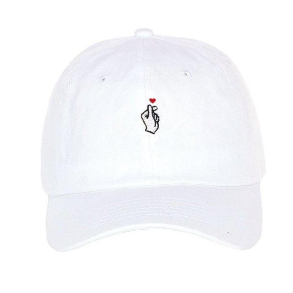 Accessories | Kpop Finger Heart Embroidered Dad Hat | Poshmark